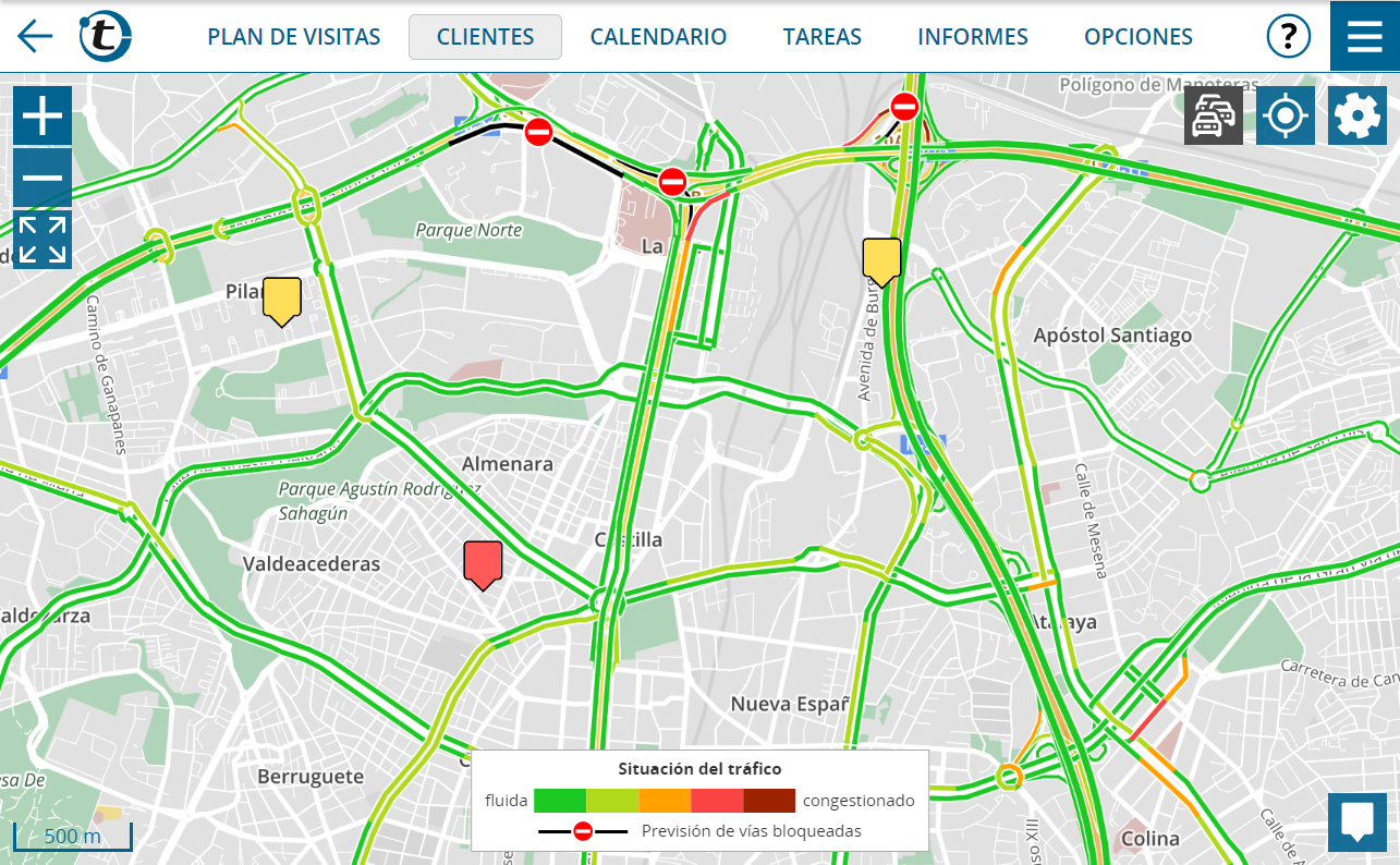 Mostrar el tráfico actual en el mapa – portatour® Help Center
