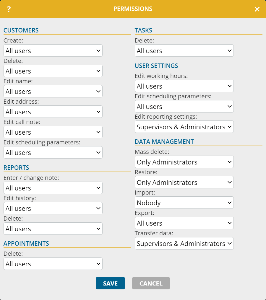 Manage permissions – portatour® Help Center